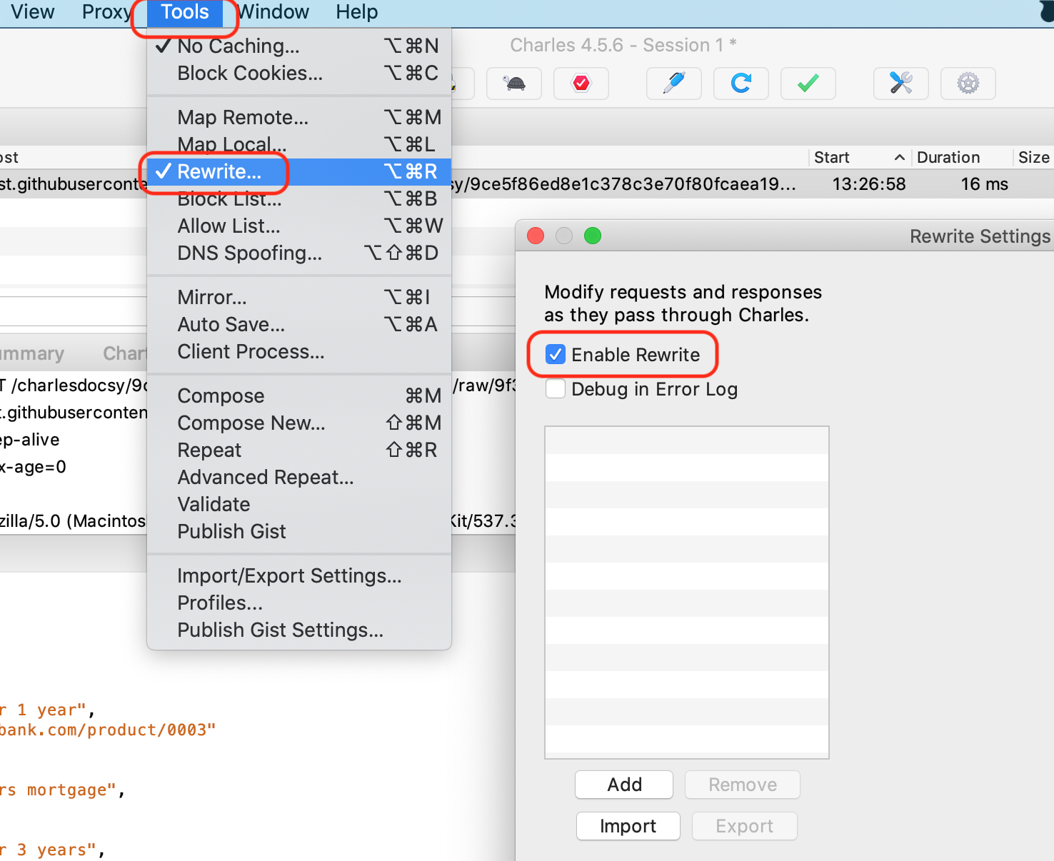 Rewrite – Modify elements in the Response body – Charles Docs-y